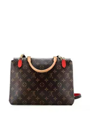 LOUIS VUITTON Marignan Handbag Monogram Canvas With Leather Shoulder Bag - Red