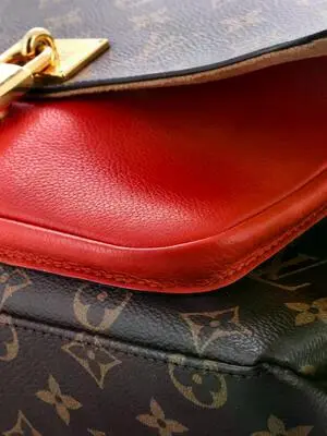 LOUIS VUITTON Marignan Handbag Monogram Canvas With Leather Shoulder Bag - Red