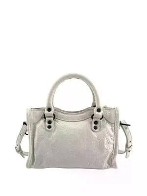 Balenciaga 2012 Nano Lambskin Motocross Classic Le City Satchel - White