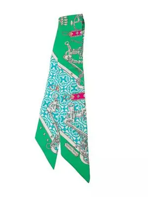 Hermès 2010-2026 Mors Et Gourmettes Remix Silk Twilly Scarf Scarves - Green
