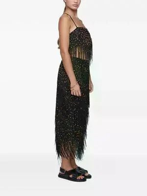 Anna Quan Kitty Beaded-tassel Midi Skirt