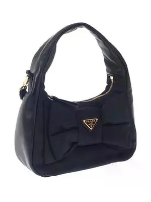Prada 2013-2026 Mini Re Nylon And Nappa Bow Satchel