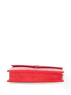 Saint Laurent Classic Monogram Wallet On Chain Matelasse Chevron Leather Small Crossbody Bag - Red