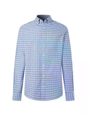 HACKETT  Gingham-check Button-down Shirt - Blue
