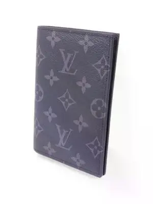 LOUIS VUITTON Monogram Eclipse Passport Cover - Black
