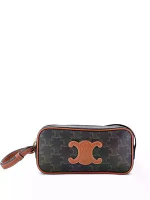 Celine Cuir Triomphe Camera Shoulder Bag Triomphe Coated Canvas With Leather Small Crossbody Bag - Brown