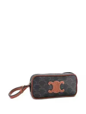 Celine Cuir Triomphe Camera Shoulder Bag Triomphe Coated Canvas With Leather Small Crossbody Bag - Brown