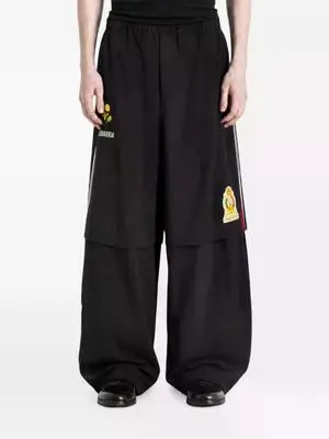 Adidas Logo-patch Wide-leg Track Pants