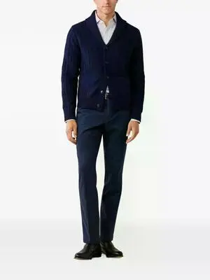 HACKETT  Cable-knit Shawl-collar Cardigan
