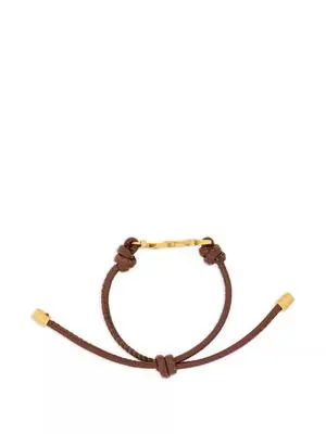 Saint Laurent Cassandre Cord Bracelet In Leather