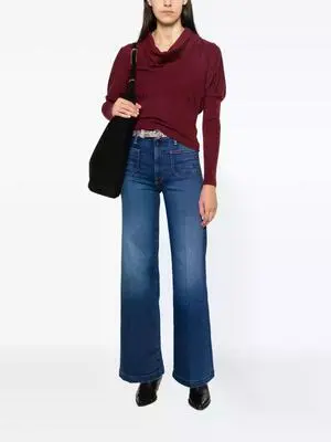 TWINSET Cowl-neck Puff-sleeve Sweater - Red
