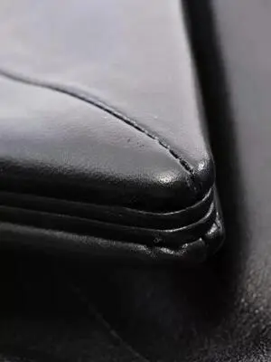 Bottega Veneta 2012-2026 Lambskin Trine Fold Over Clutch Bag - Black