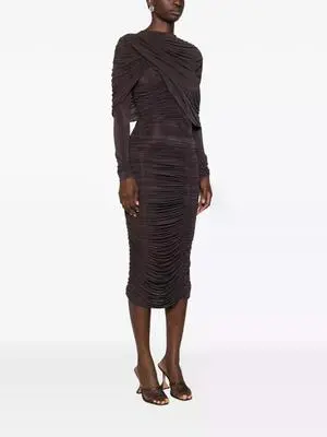 Magda Butrym Ruched Draped-detail Midi Dress