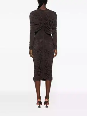 Magda Butrym Ruched Draped-detail Midi Dress