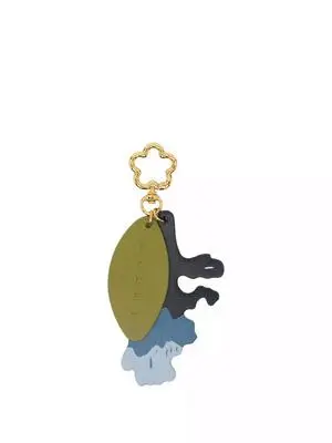 Marni Multicolour Coated Fabric Flower Keyring - Green