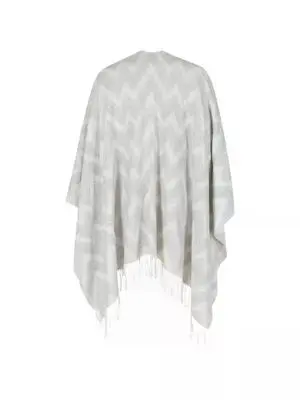 MISSONI Zigzag-knit Fringed Poncho