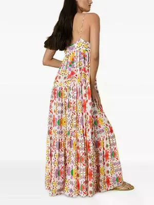 Borgo De Nor Merle Geometric-print Maxi Dress - White