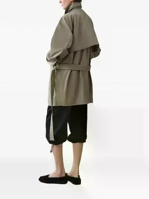 LESS Belted Panelled-sleeve Trench Coat