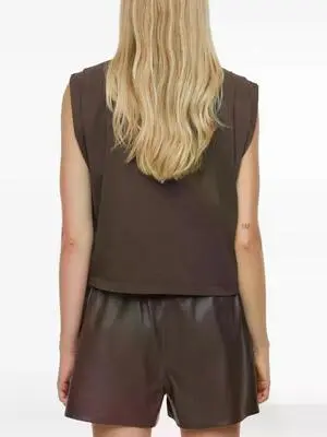 Closed Pleated Sleeveless Top