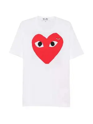 Play Comme Des Garcon Heart-print T-shirt - White