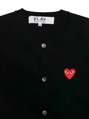 Play Comme Des Garcon Heart-patch Cardigan