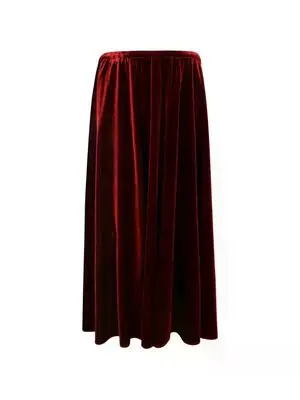 Alberta Ferretti Velvet Pleated Maxi Skirt