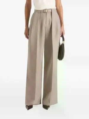 Manière De Voir Jodie Belted Box Pleat Tailored Trousers - Neutrals