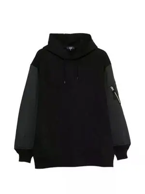 Comme Des Garçons Zip-pocket Panelled Hoodie - Black