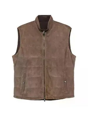BARBA NAPOLI Quilted Suede Gilet