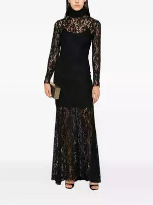 ALESSANDRO LEGORA Lace-overlay Maxi Dress