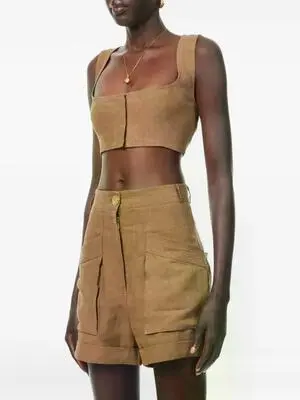 Le Kasha Jirja Linen Crop Top