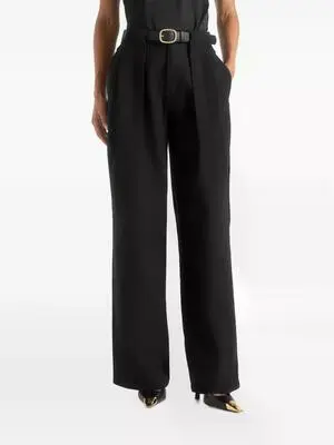 Manière De Voir Jodie Belted Box-pleat Trousers - Black