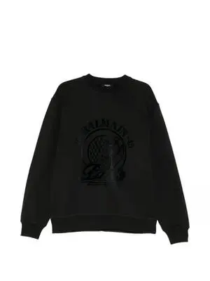 Balmain 1945quilted Flock Logo Sweatshirt