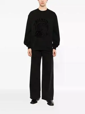 Balmain 1945quilted Flock Logo Sweatshirt