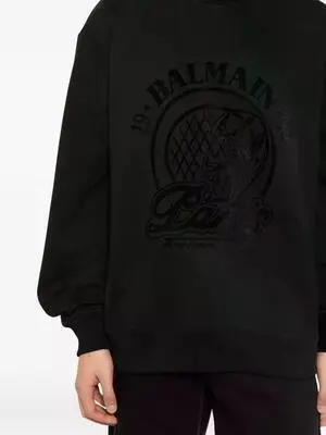 Balmain 1945quilted Flock Logo Sweatshirt