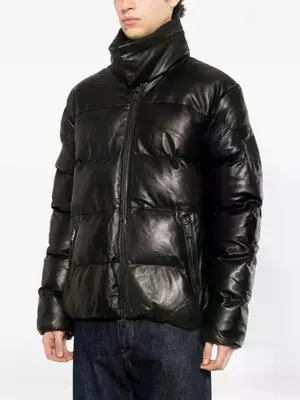 GIORGIO BRATO Quilted Leather Puffer Jacket