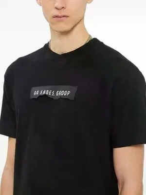 44 LABEL GROUP Burnt Label Logo-patch Graphic-print T-shirt