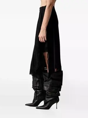 Vetements Lace-trim Asymmetric Midi Skirt