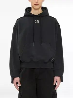 44 LABEL GROUP Mega 44 Graphic-print Drawstring Hoodie - Black
