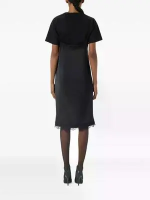Blumarine Lace-trim Rhinestone-embellished Midi Dress