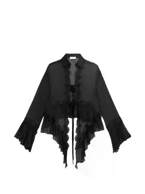 Blumarine Lace-trim Ruffled Shirt