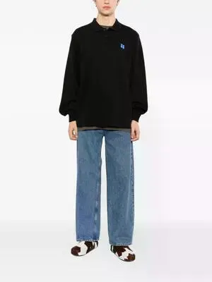 ADER ERROR Logo-patch Long-sleeve Polo Shirt