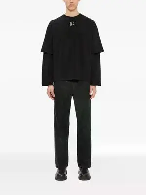 44 LABEL GROUP Logo-print Layered-sleeve T-shirt