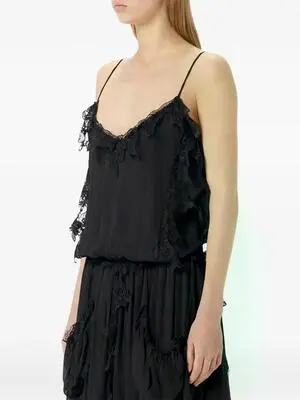 Blumarine Lace-trim Crepon Maxi Dress