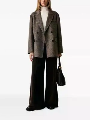VICOLO Double-breasted Blazer - Brown