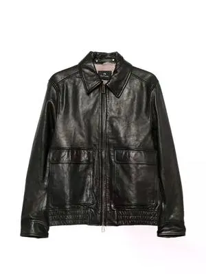 Paul Smith Leather Jacket - Black