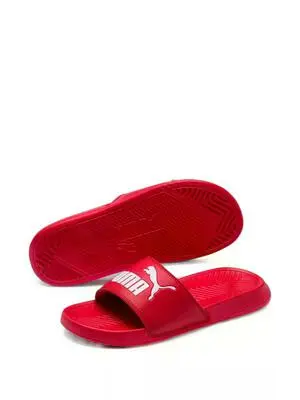 PUMA Popcat Logo-print Slides - Red