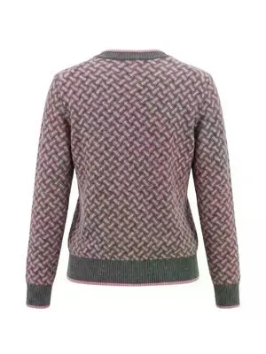 DRUMOHR Razor Blade Basket-weave V-neck Sweater