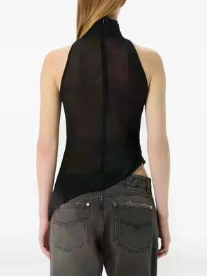 Blumarine Sequin-embroidered Tulle Top