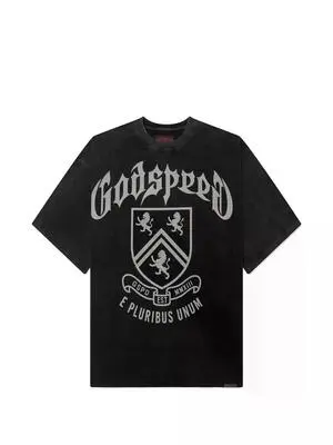 GODSPEED Collegiate Logo-print T-shirt - Black